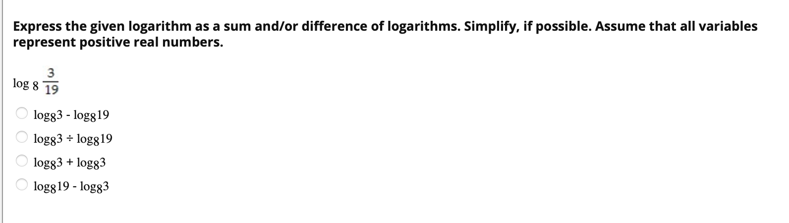 Solved Express the given logarithm as a sum and/or | Chegg.com