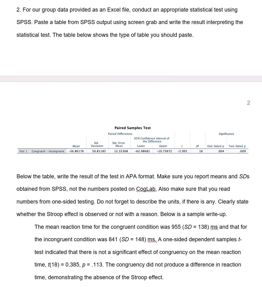 2. For our group data provided as an Excel file, | Chegg.com