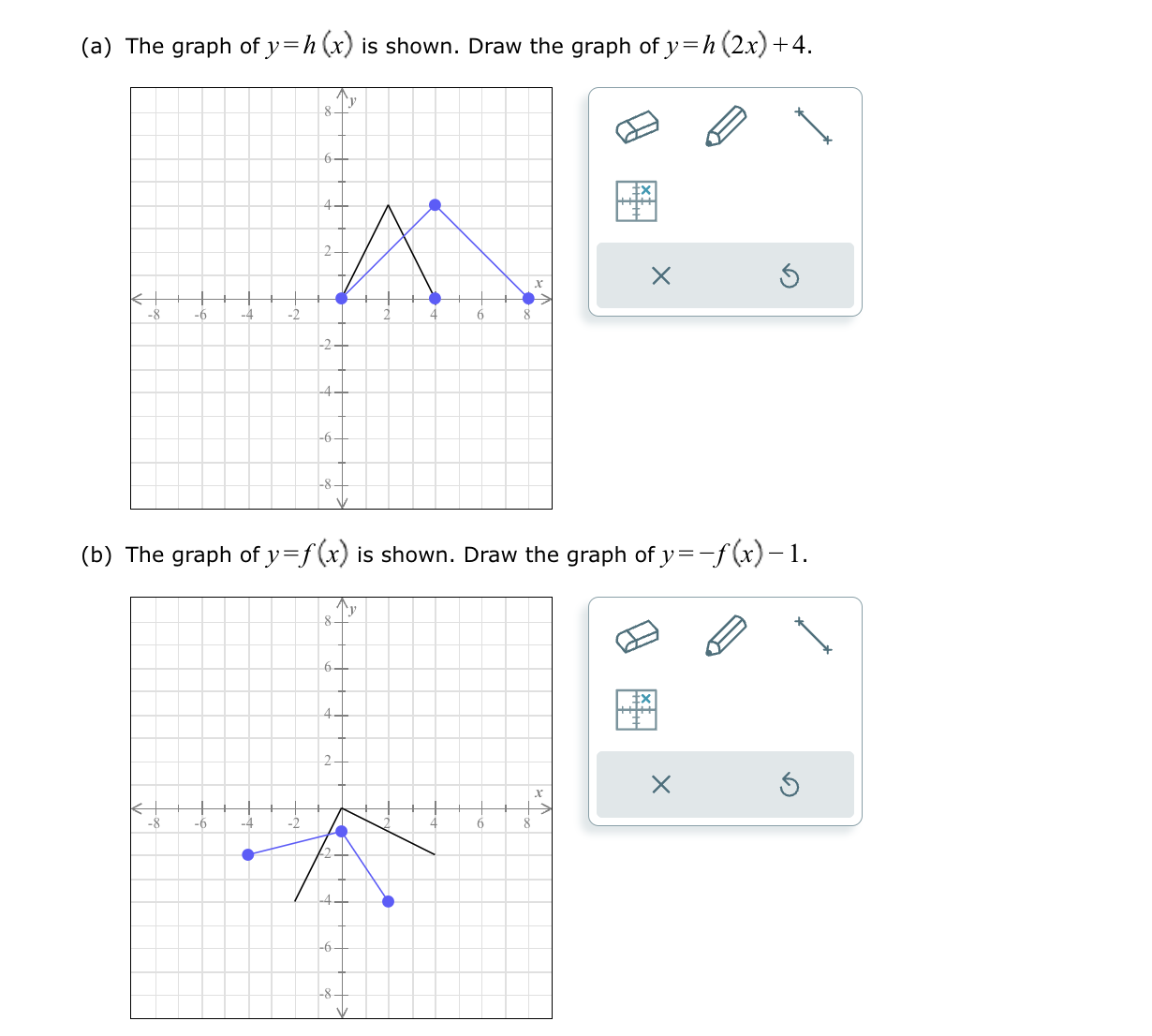 Solved (a) ﻿The graph of y=h(x) ﻿is shown. Draw the graph of | Chegg.com
