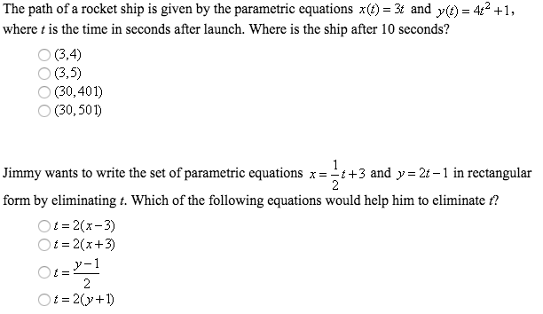 Solved The path of a rocket ship is given by the parametric | Chegg.com