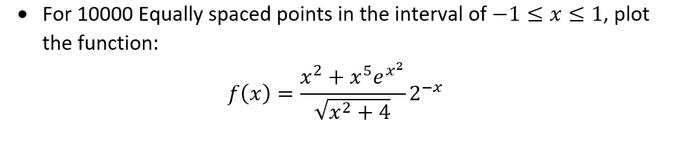 Solved For 10000 Equally spaced points in the interval of | Chegg.com