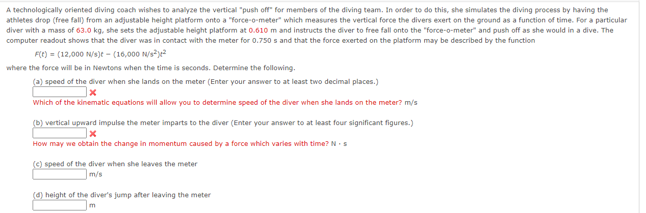 Solved A technologically oriented diving coach wishes to | Chegg.com