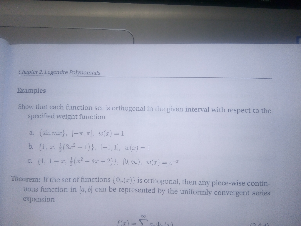 Solved Chapter 2. Legendre Polynomials Examples Show that | Chegg.com