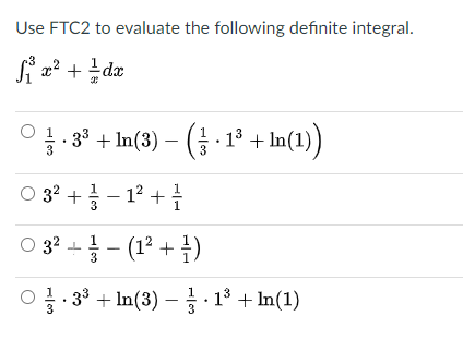 Solved Use FTC2 to evaluate the following definite integral. | Chegg.com