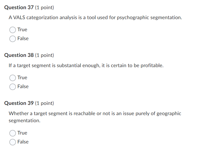 Solved A VALS categorization analysis is a tool used for | Chegg.com