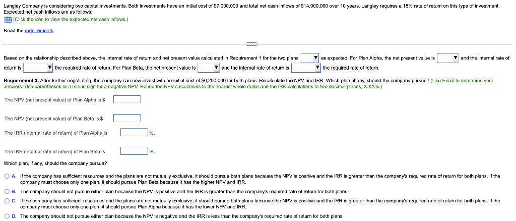 Solved Data tableExpected net cash inflows are as follows: | Chegg.com