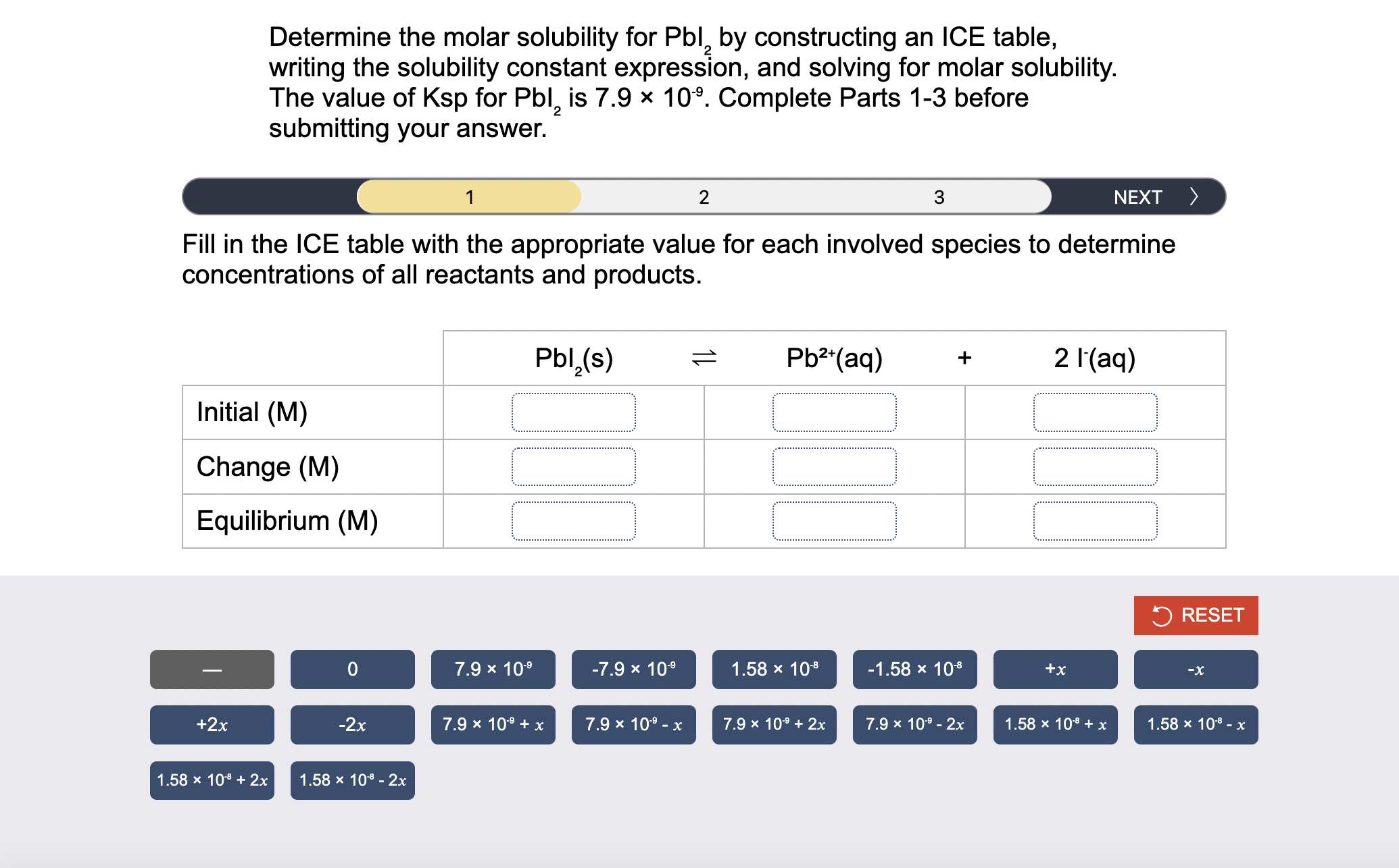 Solved Determine the molar solubility for PbI2 by | Chegg.com
