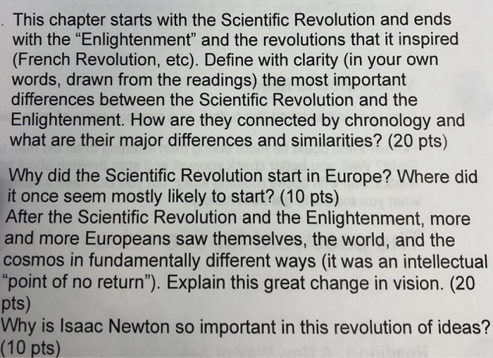 Solved This chapter starts with the Scientific Revolution | Chegg.com