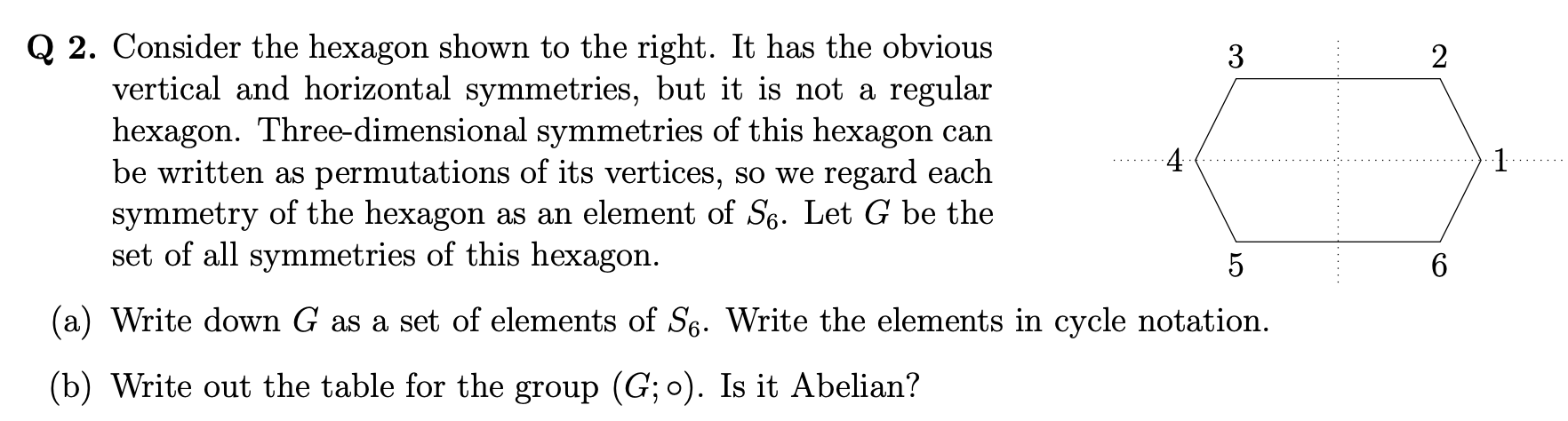 Solved 3 2 Q 2. Consider the hexagon shown to the right. It | Chegg.com