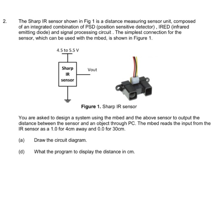 Solved The Sharp IR sensor shown in Fig 1 is a distance | Chegg.com
