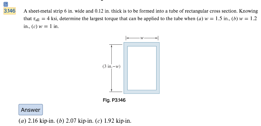 Solved A sheet-metal strip 6 in. wide and 0.12 in. thick is | Chegg.com