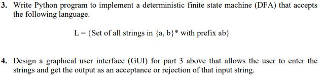 Solved 3 Write Python Program To Implement A Deterministic