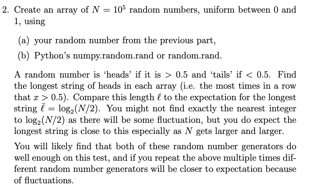 Solved = 105 random numbers, uniform between 0 and 2. Create | Chegg.com