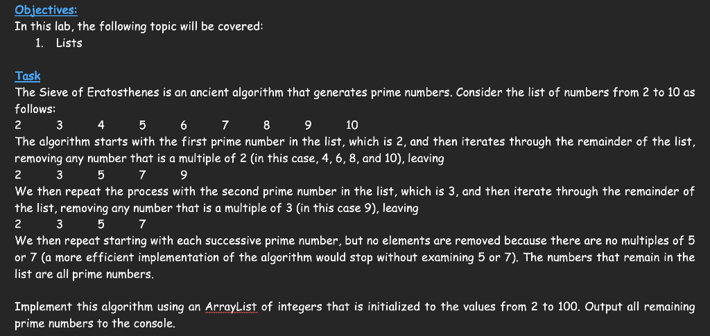 Solved Objectives: In this lab, the following topic will be | Chegg.com