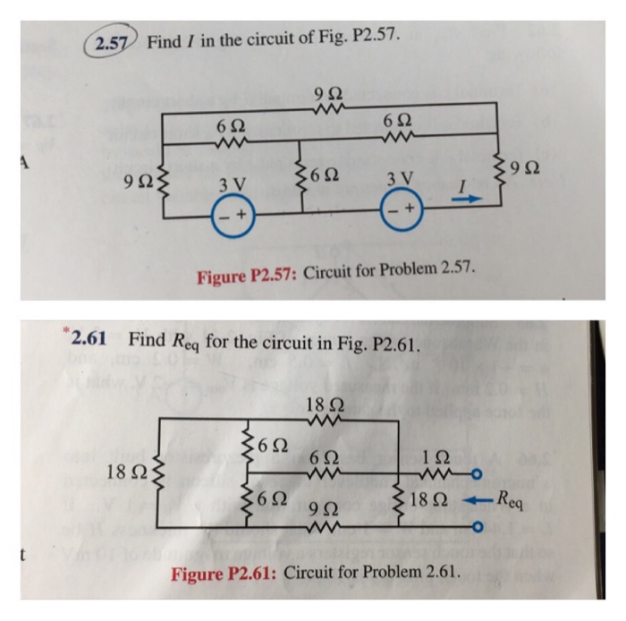 Solved Find I in the circuit of Fig. P2.57 2.57. Find R_eq | Chegg.com