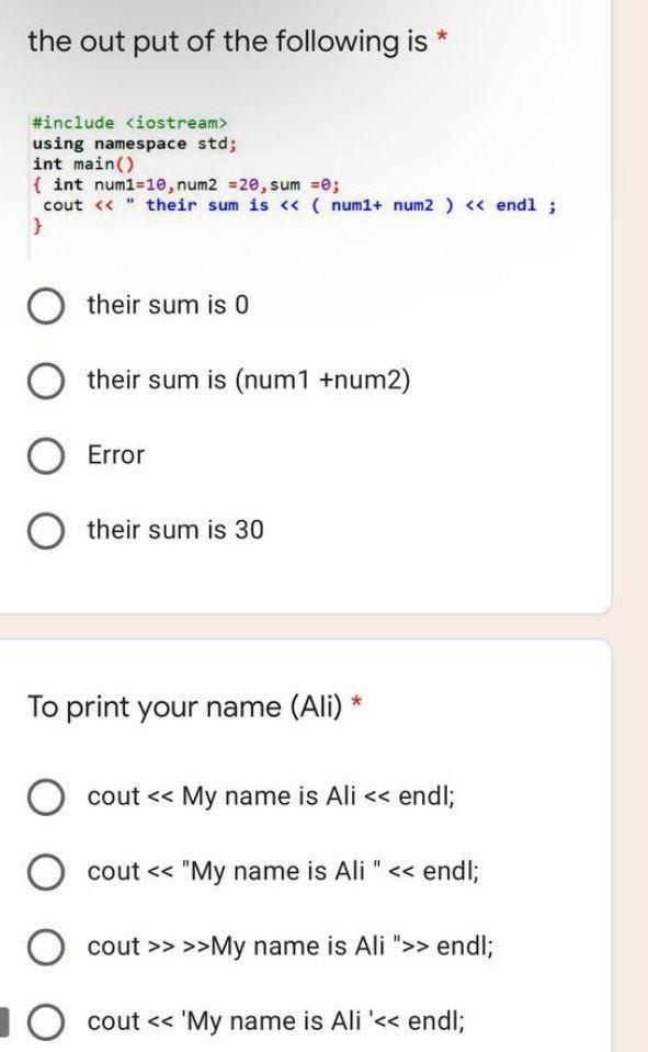 Solved the output of the following is * #include using | Chegg.com
