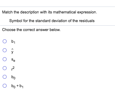 Solved Match the description with its mathematical | Chegg.com
