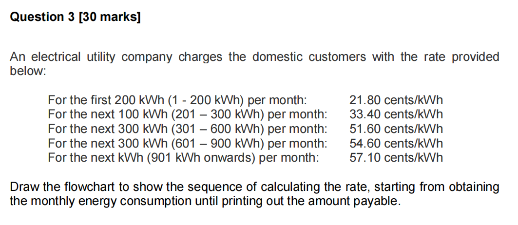 Solved An electrical utility company charges the domestic | Chegg.com