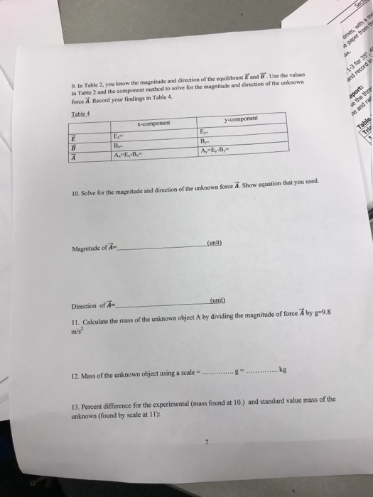 Name: Dasshe riioms Force Table Lab Report Section: | Chegg.com