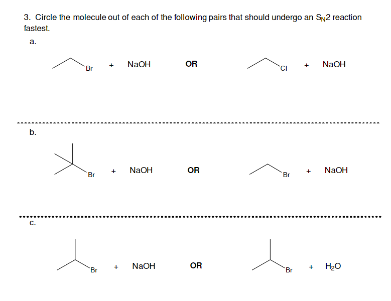Solved 3. ﻿Circle the molecule out of each of the following | Chegg.com