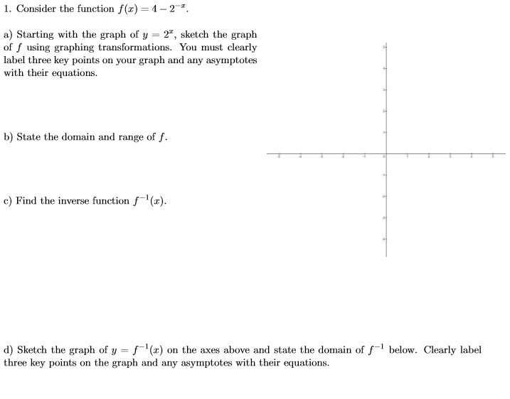 Solved 1. Consider the function f(2)=4-27 a) Starting with | Chegg.com