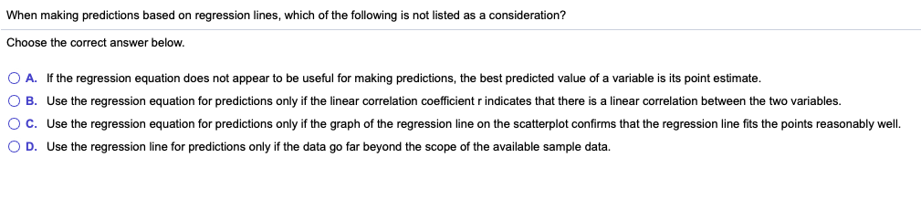 Solved When Making Predictions Based On Regression Lines 9641