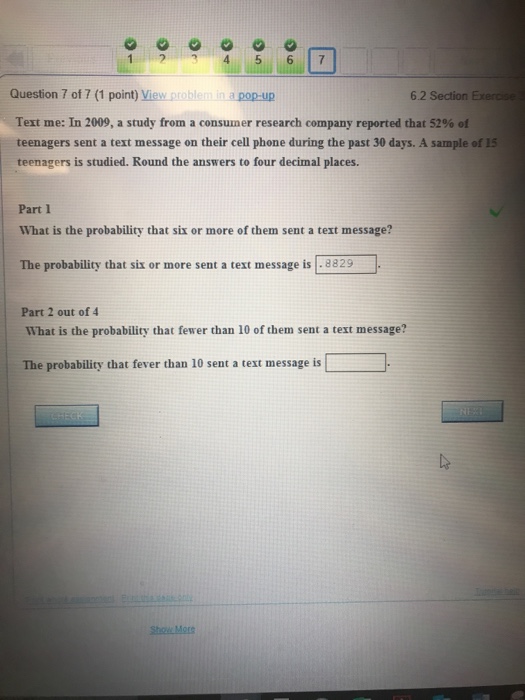 Solved 123 4 5 6 7 Question 7 of 7 (1 point) View problem in | Chegg.com