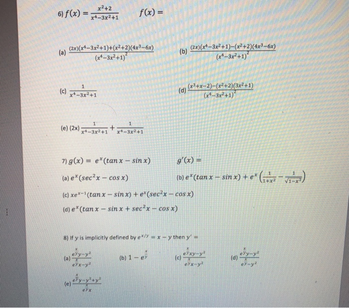 Solved 6) f(x) = *2 f() = (a) (2x)(x*–3x2+1)+(x2+2)(4x3–6x) | Chegg.com