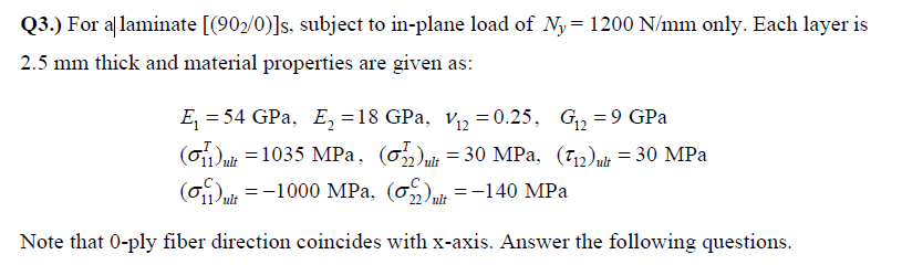 a) Calculate A, B, D matrix of the laminate. b) | Chegg.com