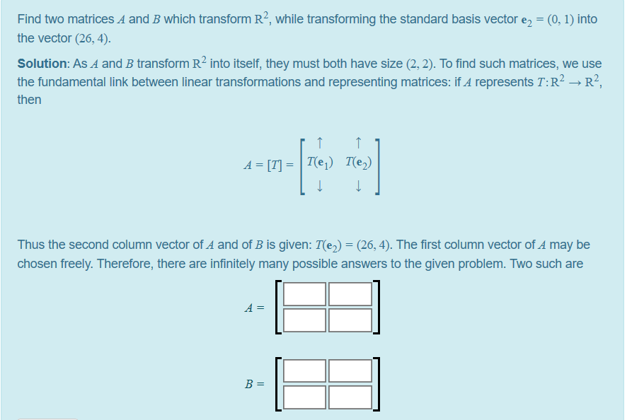 Solved Find two matrices A and B which transform R², while | Chegg.com