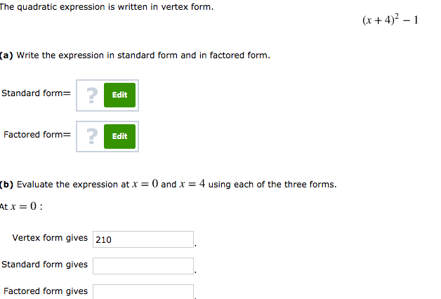 Solved The quadratic expression is written in vertex form. | Chegg.com