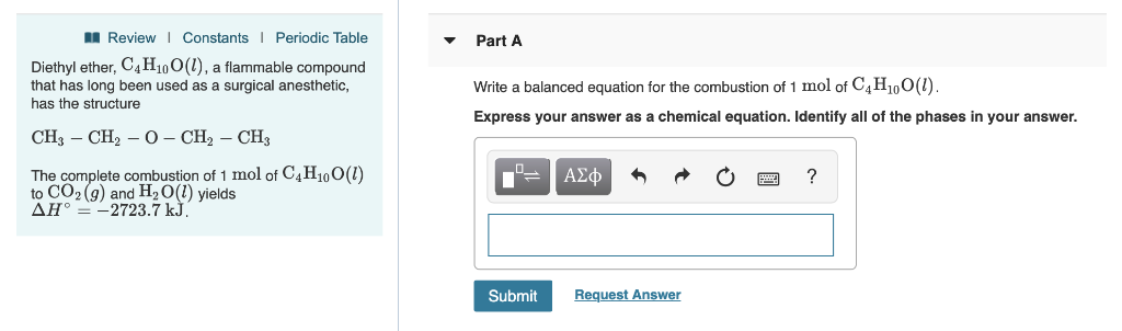 Solved Review l Constants ! Periodic Table Part A Diethyl | Chegg.com