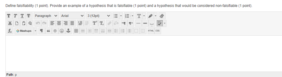 Solved Define falsifiability (1 point). Provide an example | Chegg.com