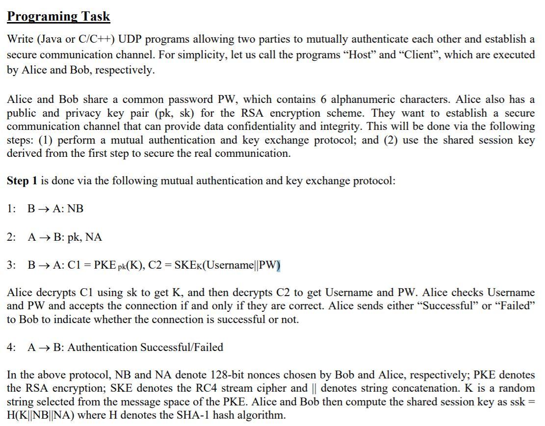 Solved Programing Task Write Java Or Cc Udp Programs 6213