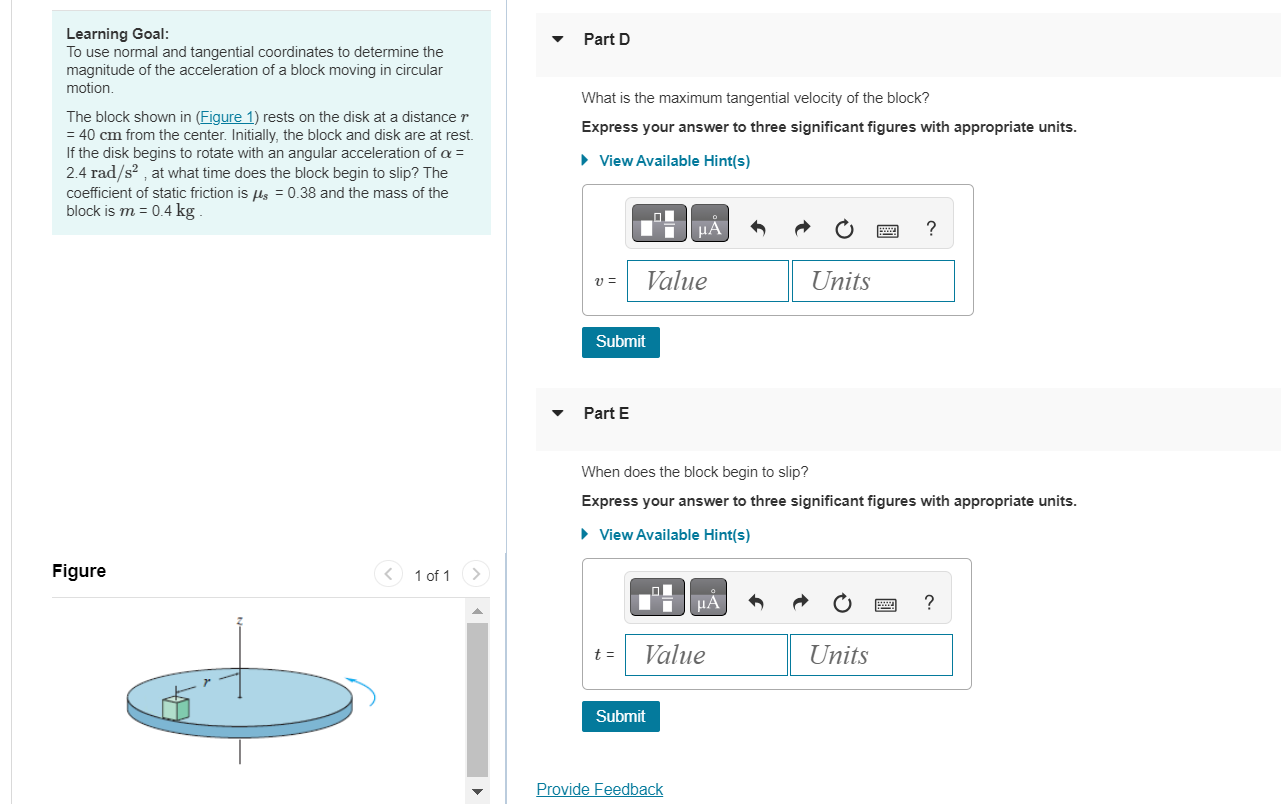 Solved Learning Goal: To use normal and tangential | Chegg.com