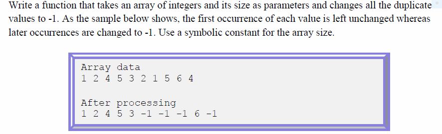 Solved Write a function that takes an array of integers and | Chegg.com