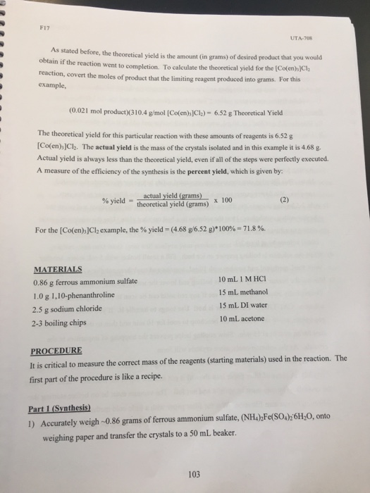 F17 UTA-708 Name Section Date LAB REPORT EXPERIMENT | Chegg.com