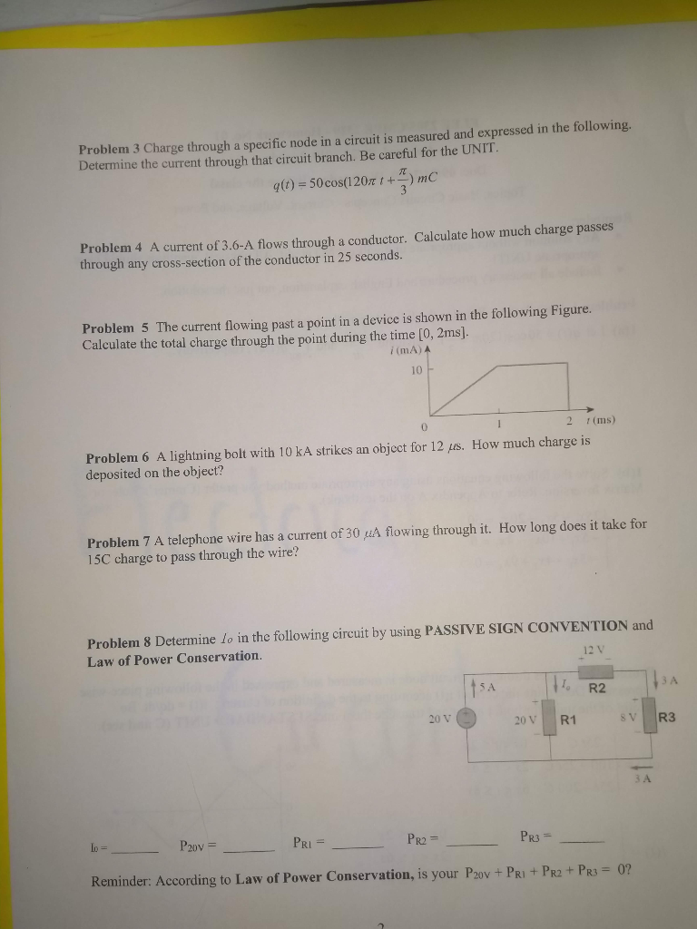 Solved Problem 3 Charge through a specific node in a circuit | Chegg.com