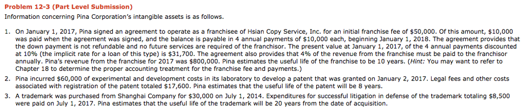 Solved Problem 12-3 (Part Level Submission) Information | Chegg.com