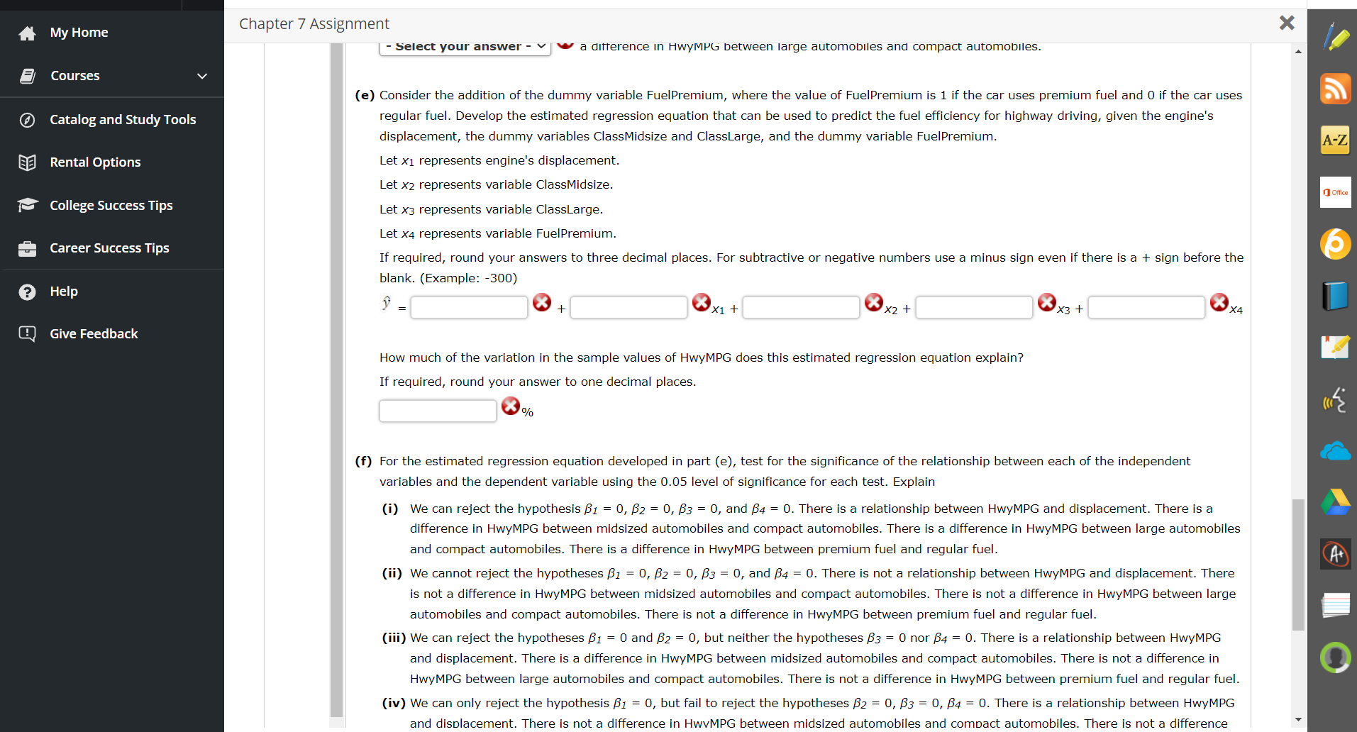 1. My Home Chapter 7 Assignment ∃ Courses Click on | Chegg.com
