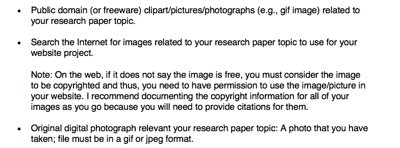 Solved The following items must be included on the web site. | Chegg.com