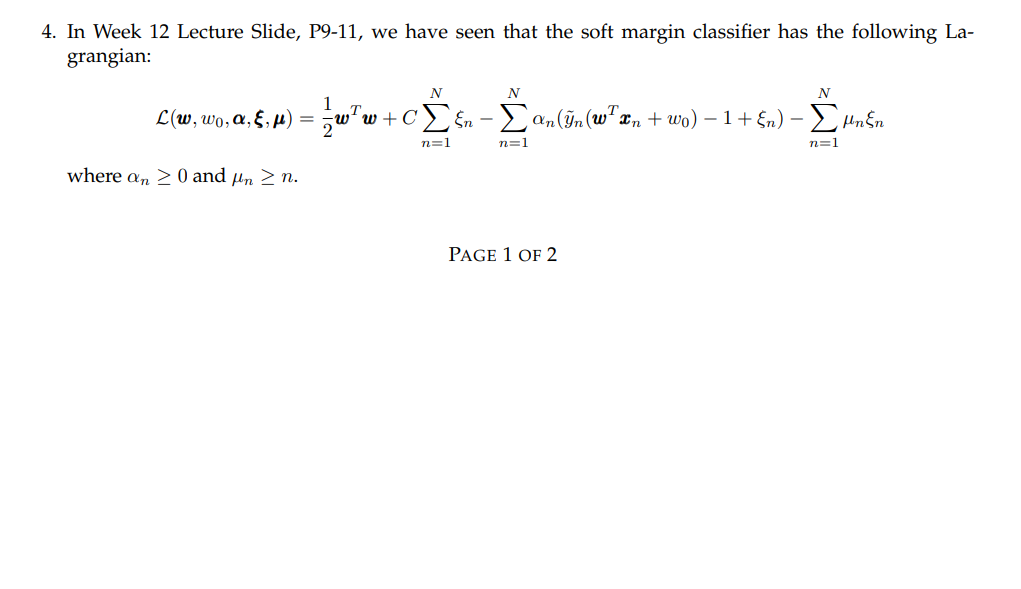 4 In Week 12 Lecture Slide P9 11 We Have Seen That 