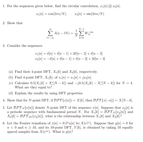 For the sequences given below, find the circular | Chegg.com