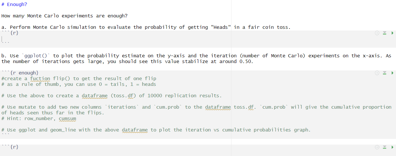 Solved coding in r studio Introduction Monte Carlo | Chegg.com