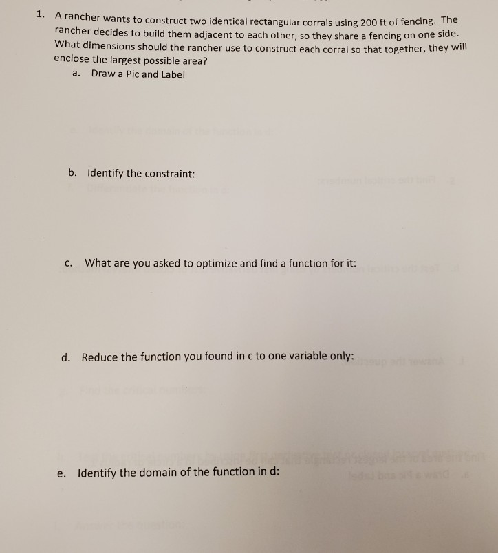 Solved A rancher wants to construct two identical | Chegg.com