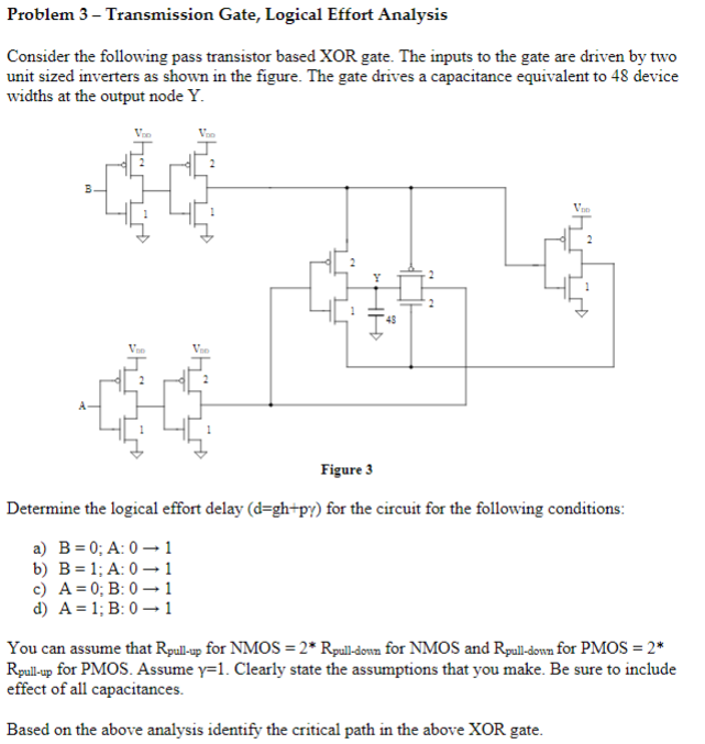 Solved Problem 3 - Transmission Gate, Logical Effort | Chegg.com