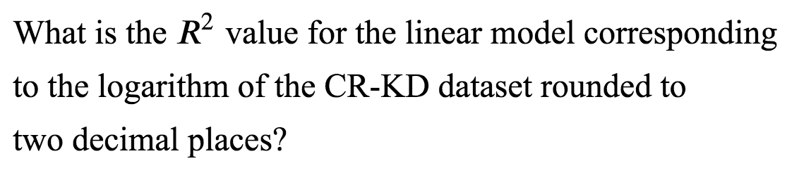 Solved What is the R2 value for the linear model | Chegg.com