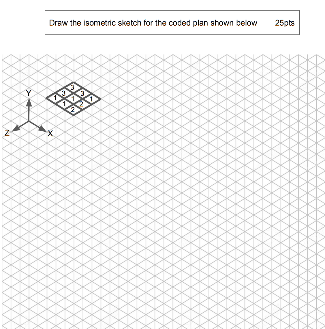 Solved Draw the isometric sketch for the coded plan shown | Chegg.com