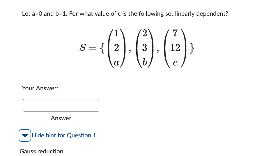 Solved Let \\( a=0 \\) and \\( b=1 \\). For what value of | Chegg.com