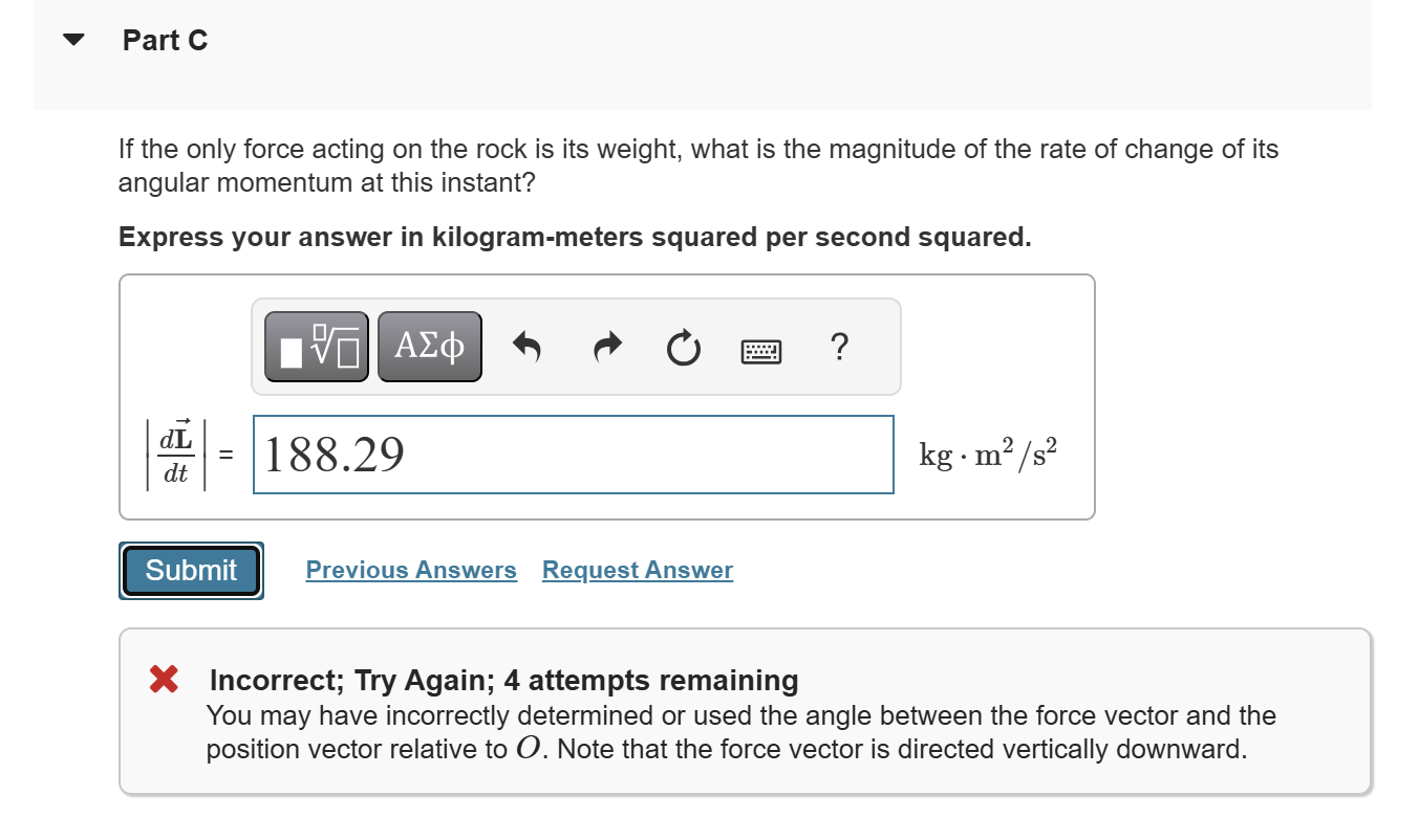 Solved Part CIf ﻿the only force acting on ﻿the rock is ﻿its | Chegg.com